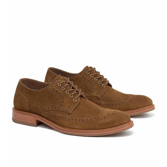 Trask | Shoes | New Trask Mens Logan Snuff Suede Wingtip Shoes In Brown ...